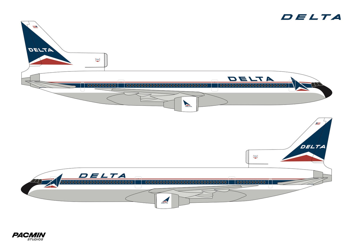 Delta Air Lines (Widget Livery) L-1011-100 Desktop Model in 1/100 Scal ...